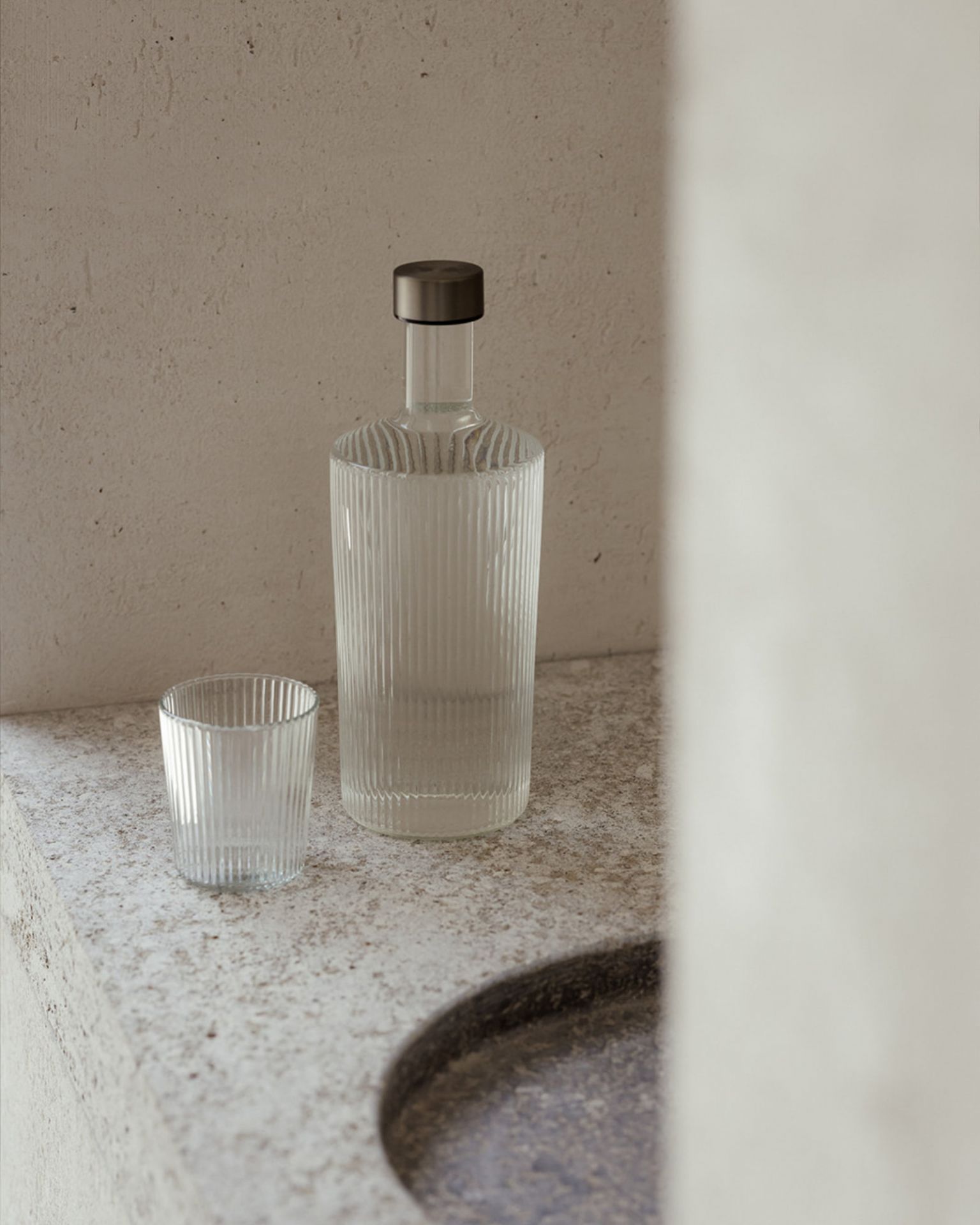 Box RIBBED Broome | Bottle & two glasses | Broome | BOXPAVE00512